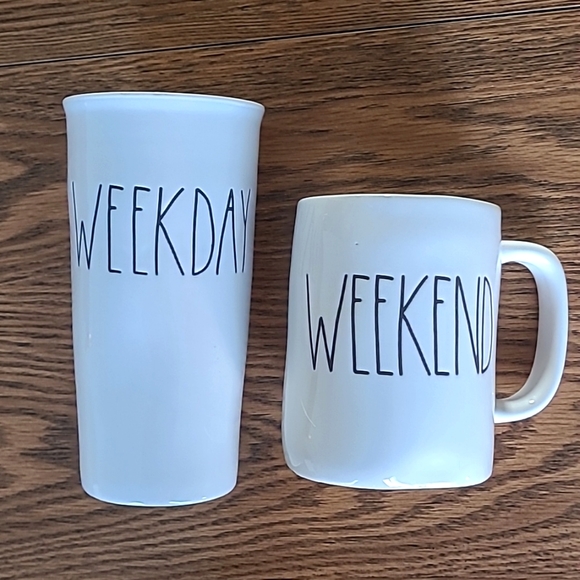Rae Dunn | Kitchen | Rae Dunn Weekday And Weekend Coffee Set Mug And ...